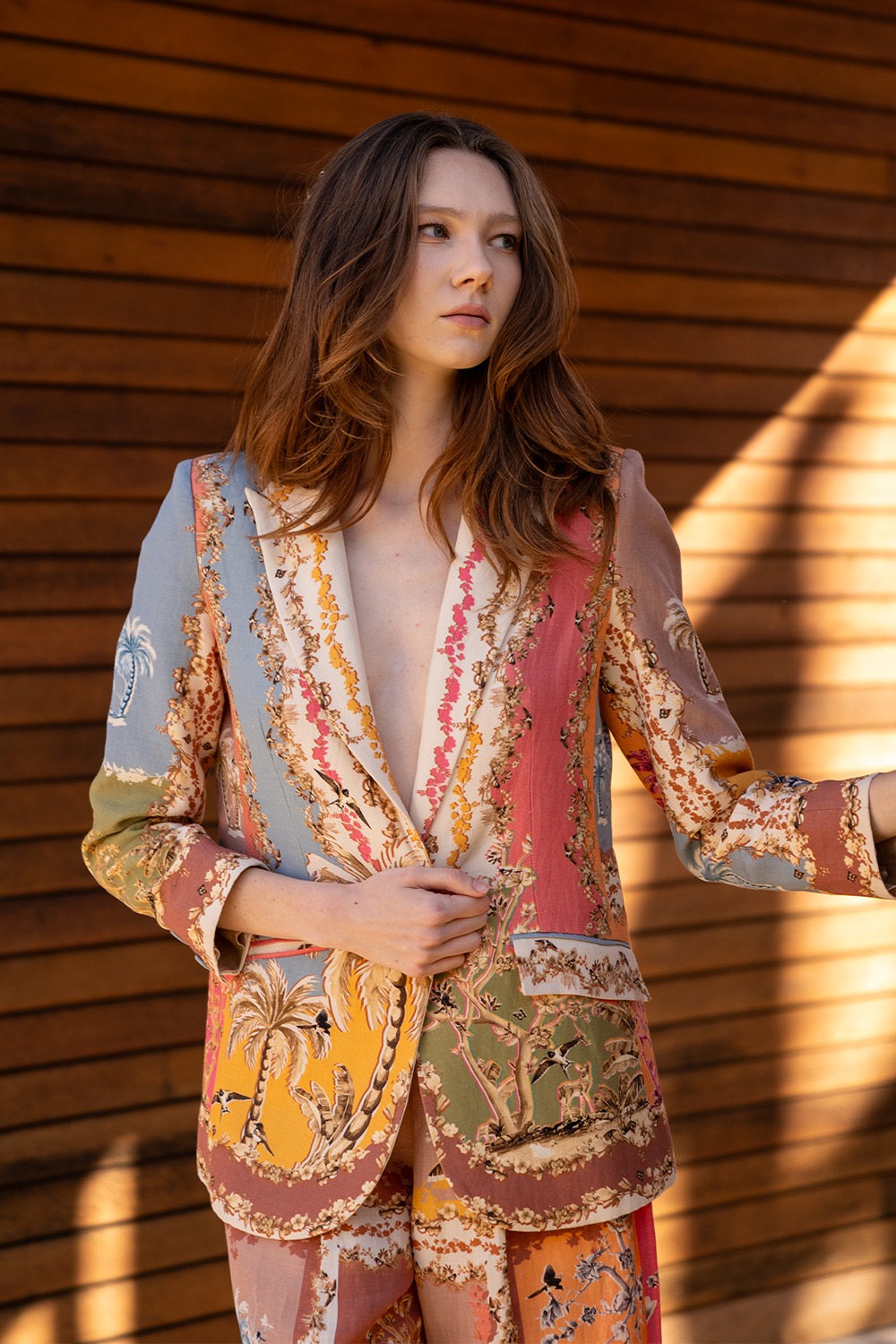 RANNA GILL presents Amara Knotch Collar Jacket available only at FEI